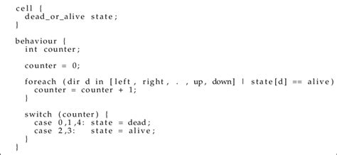 Caos Alternative Example Implementing The Game Of Life Behaviour Using