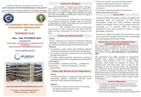 Vtu Sponsored 3 Day Fdp On Advanced Vlsi Jce Jain College Of Engineering