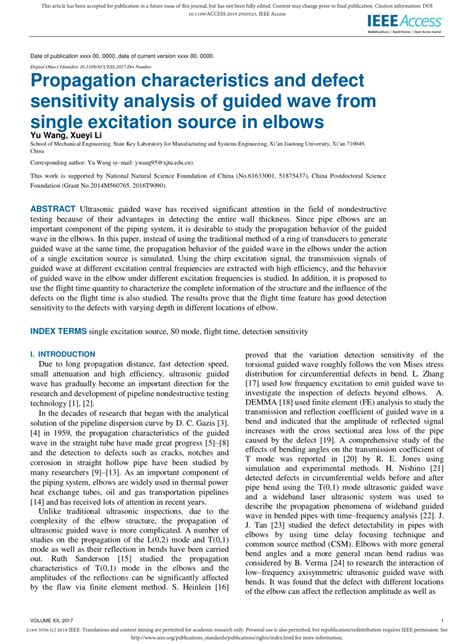 Pdf Propagation Characteristics And Defect Sensitivity Analysis Of Guided Wave From Single