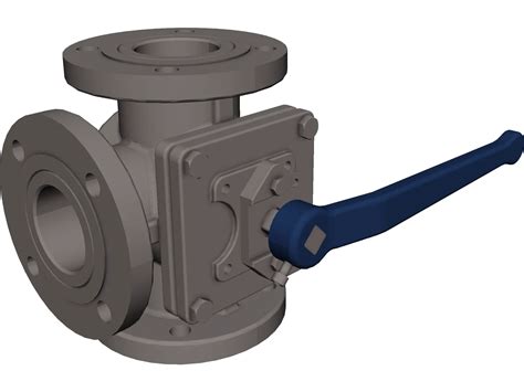 3 Way Valve 3d Model 3dcadbrowser