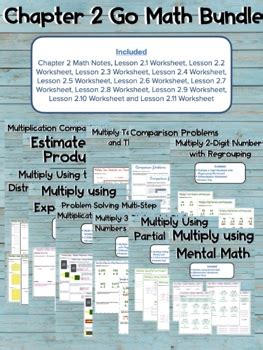 BUNDLE Go Math Chapter Resources Multiply By Digit Numbers