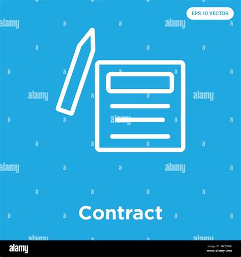 Contract Vector Icon Isolated On Blue Background Sign And Symbol Stock Vector Image And Art Alamy