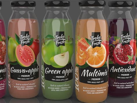 Troko Fresh Fruit Juices Label Design By O P On Dribbble