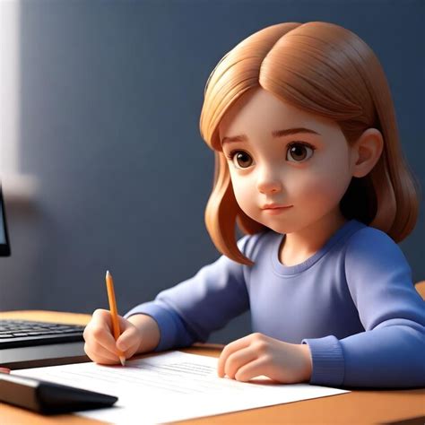 Premium Photo A Doll Sits At A Desk With A Computer And A Pen In The Background