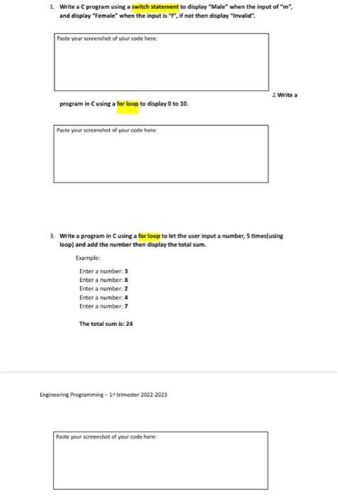 solved 1 write a c program using a switch statement to