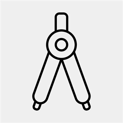 Icon Pair Of Compasses School And Education Elements Icons In Line Style Good For Prints
