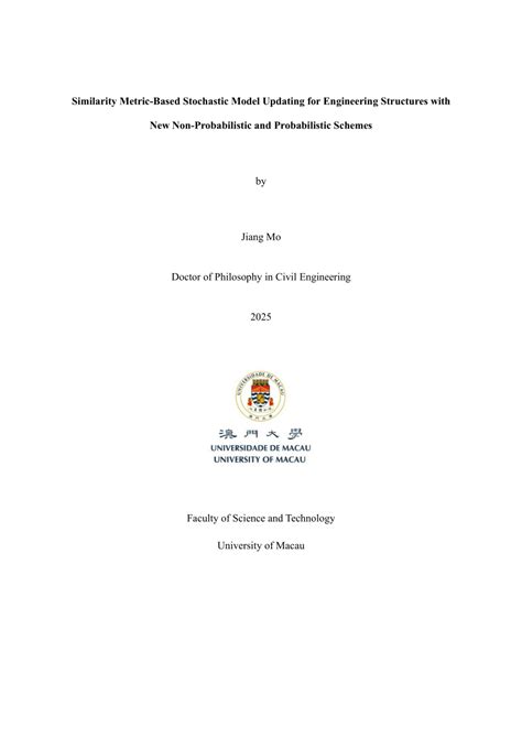 Pdf Similarity Metric Based Stochastic Model Updating For Engineering Structures With New Non