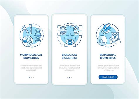 Biometrics Types Blue Brochure Template Banner Poster Fingerprint Vector Banner Poster