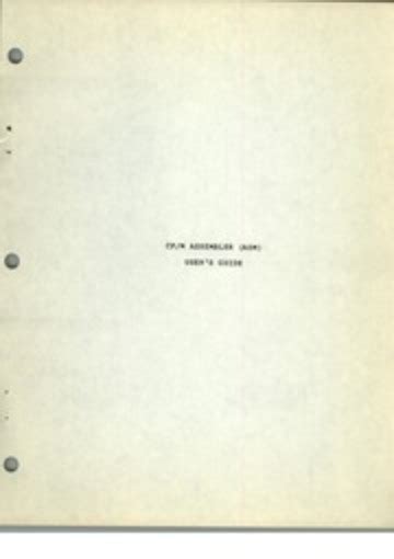 Exidy Cpm Assembler Asm Users Guide Free Download Borrow And
