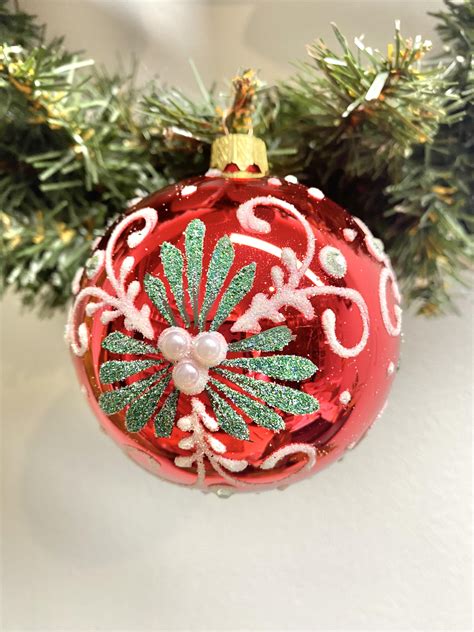 ᐉ Прикраса на ялинку зі скла 80 мм Квіти D80 Flowers 4 • Краща ціна в