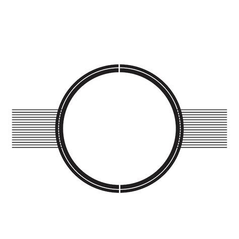 Premium Vector Graphic Black Circular Frame With Extending Horizontal Lines On A White Background