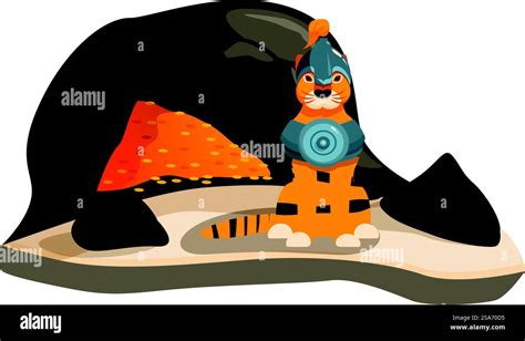 Tiger Warrior Wearing Armor Is Guarding A Cave Full Of Gold Coins