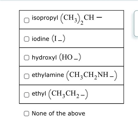 Solved Which Of The Following Substituents Is Are