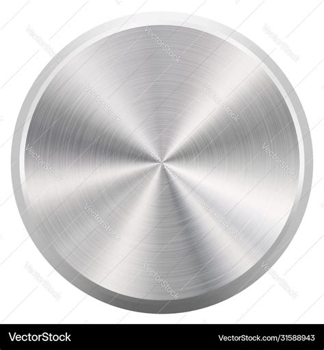 Brushed Metal Round Knob Royalty Free Vector Image