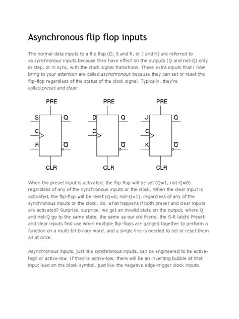 asynchronous flip flop inputs pdf