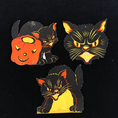 Vintage Halloween Cat At Jeremy Horton Blog