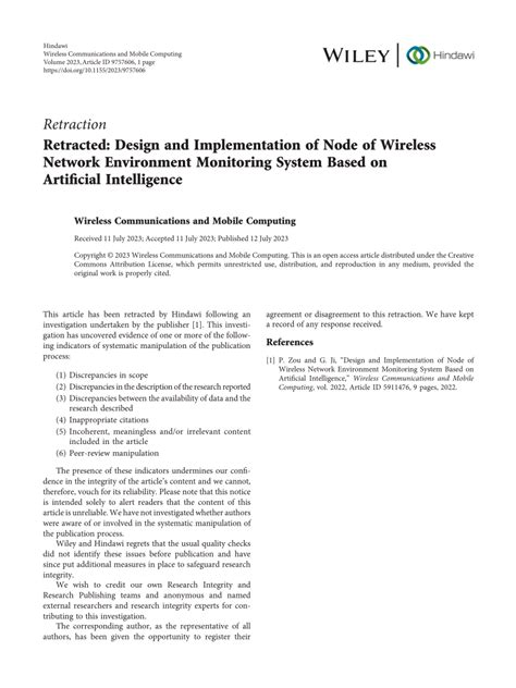 Pdf Retracted Design And Implementation Of Node Of Wireless Network