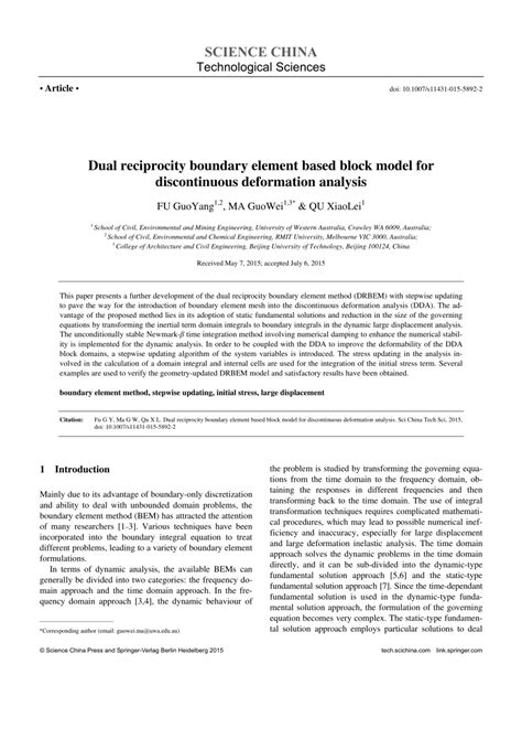pdf dual reciprocity boundary element based block model for
