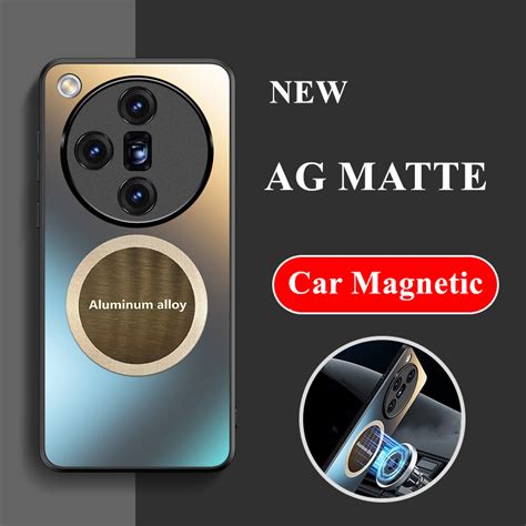 Ag Frosted Car Magnetic Case For Oppo Find X7 Ultra X5 X6 Reno 7z 8z 11