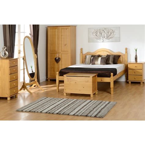 Seconique Sol Pine Double Bed Frame Furniture123