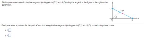 solved find a parameterization for the line segment joining