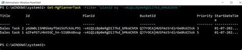Using Get Mgplannertask In Graph Powershell
