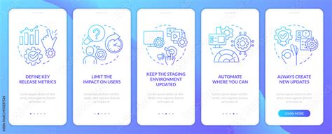 Releasing Management Process Tips Blue Gradient Onboarding Mobile App