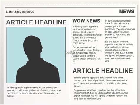 무료 Ppt 템플릿 신문잡지언론 디자인 파워포인트 테마 Newspaper Article Template