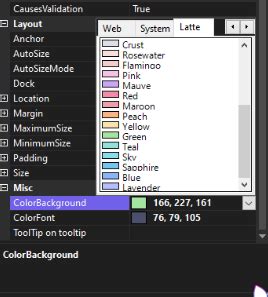 C How To Display The Color Name In A Custom Coloreditor In Vs Designer Stack Overflow