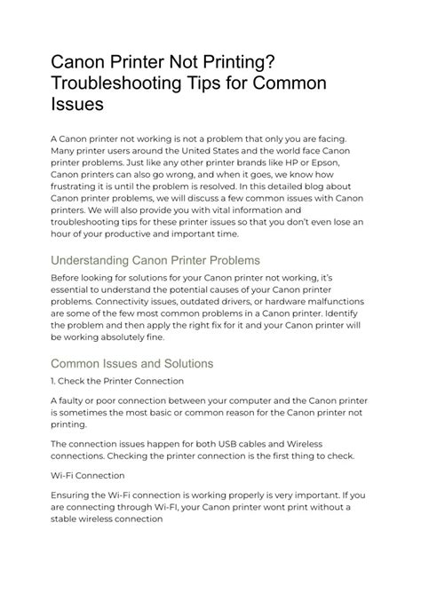 PPT Canon Printer Not Printing PowerPoint Presentation Free Download ID