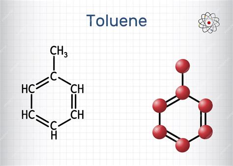 Premium Vector Toluene Toluol C7h8 Molecule Structural Chemical Formula And Molecule Model