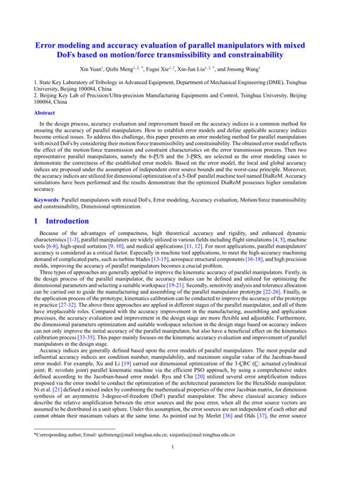 pdf error modeling and accuracy evaluation of parallel manipulators