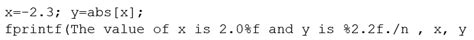 X−23yabs X Fprintfthe Value Of X Is 20f And