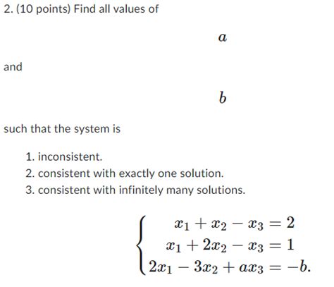 Solved 2 10 Points Find All Values Of A And B Such That Chegg Com