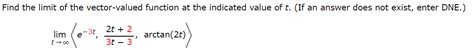 solved find the limit of the vector valued function at the