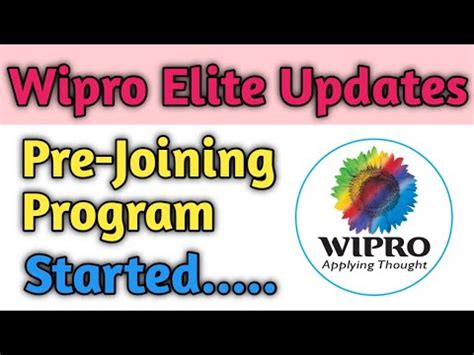 Wipro Pre Joining Program Is Started Wipro Elite Updates YouTube