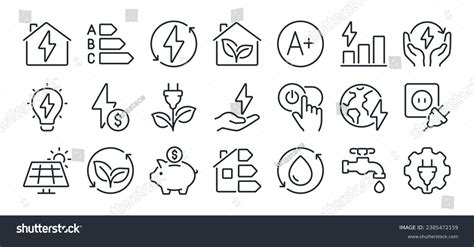 Energy Saving Efficiency Editable Stroke Outline Stock Vector Royalty Free 2385472159
