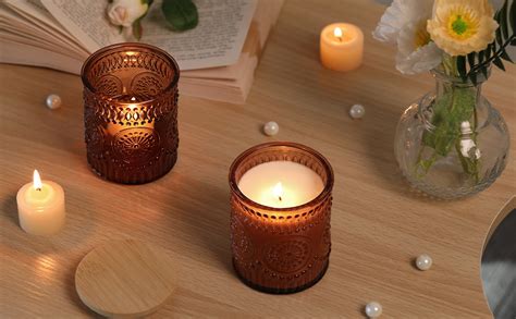 Darjen 10 Pack Amber Candle Jars For Making Candles 75 Oz