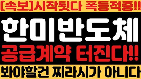 한미반도체 속보 긴급 시작됫다 폭한미반도 한미반도체주식 한미반도체대응 한미반도체대응 Ai반도체관련주