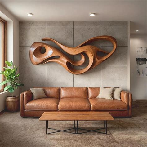 Modern Abstract Wood Wall Art For Living Room Decor Sithwa018