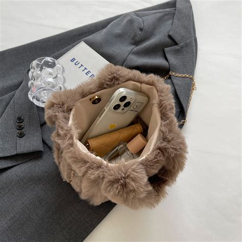 Badu Bg Дамски пухкави чанти Модерна плюшена чанта с горна дръжка Универсална чанта през рамо с