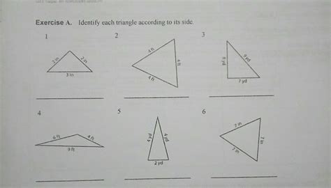 Solved Exercise A Identify Each Triangle According To Its Side Geometry
