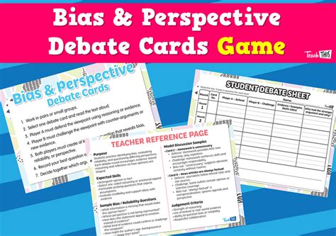 Bias And Perspective Debate Cards Game Teacher Resources And Classroom