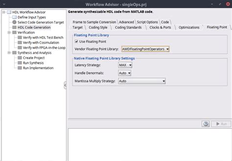 Generate Hdl Code From Matlab Code By Using Native Floating Point And Vendor Floating Point