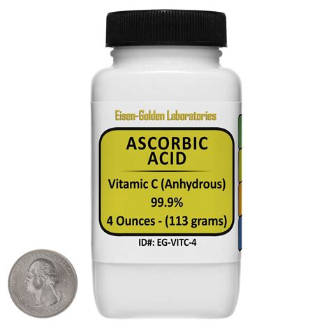 Ascorbic Acid C6h8o6 999 Acs Grade Powder 4 Oz In A Wide Mouth
