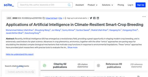 Applications Of Artificial Intelligence In Climate Resilient Smart Crop