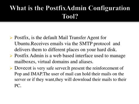 PPT PostfixAdmin Configuration Tool PowerPoint Presentation Free Download ID 1914231