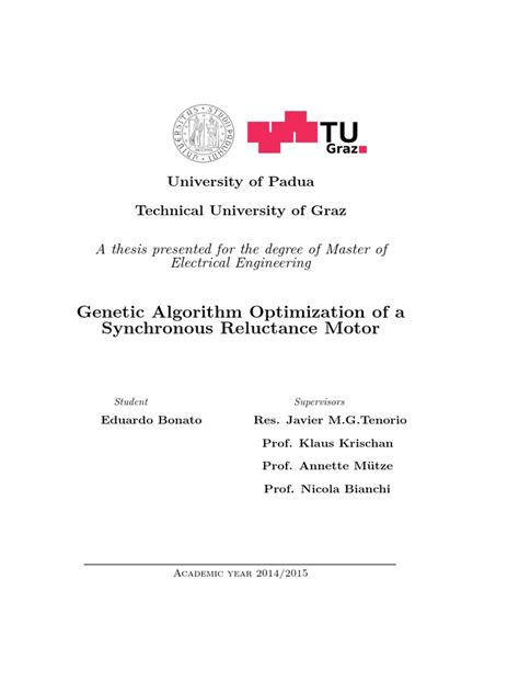 Genetic Algorithm Optimization Of A Synchronous Reluctance Motor Pdf Electric Motor Sine