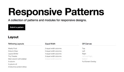 responsive patterns web design pattern responsive design