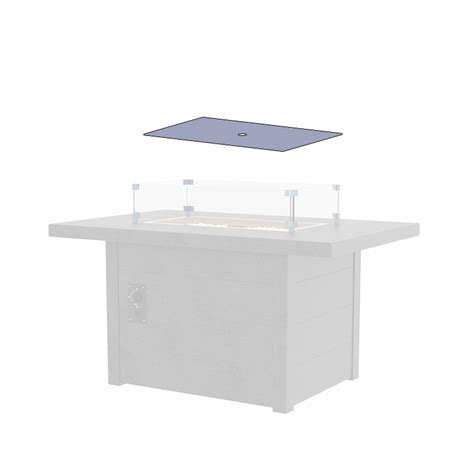 Rectangular Fire Table Smoked Glass Cover Cr Plastics